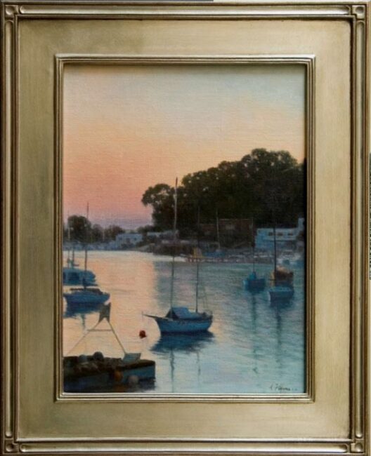 Allen Figone - Morro Bay Harbor at Sunset
